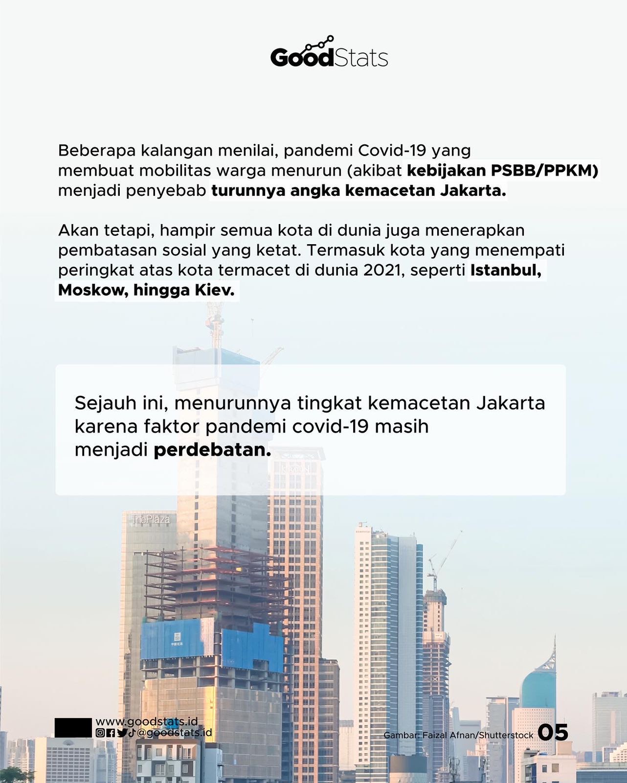 Jakarta Keluar dari 10 Besar Kota Termacet di Dunia - GoodStats